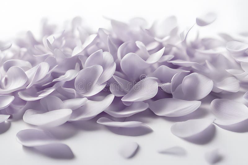 Lavender Petals in Soft Hues Delicately Scattered on a Solid White ...