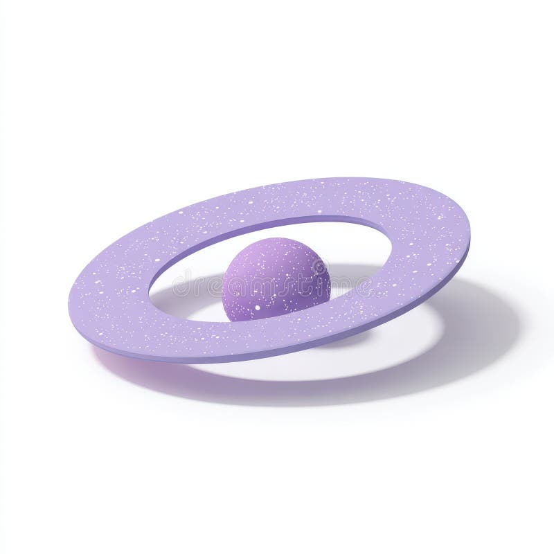 Lavender Planet with Rings in 3D Render Stock Illustration ...