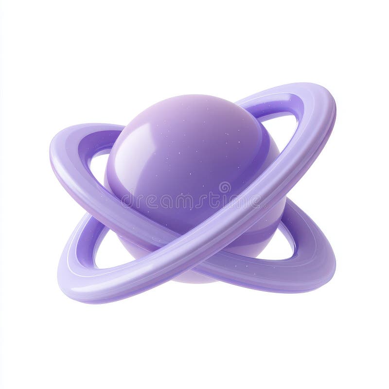 Lavender Planet with Rings 3D Rendered Cosmic Illustration Stock ...