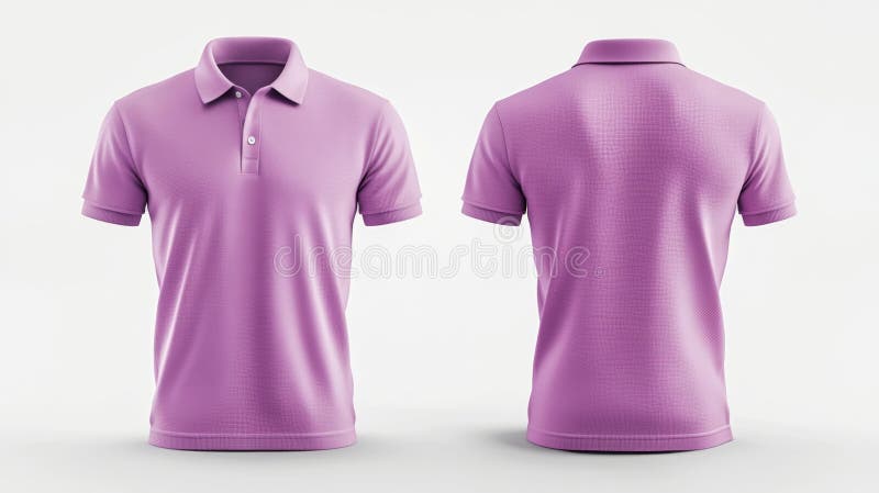 Lavender Polo Shirt Front and Back View Generative AI Stock ...
