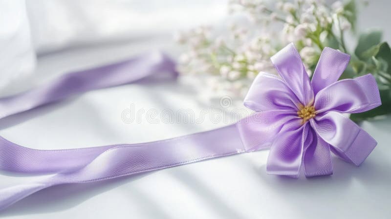Lavender Flowers, Bow, Ribbon Hand Drawn Doodle Vector Sketch Isolated ...