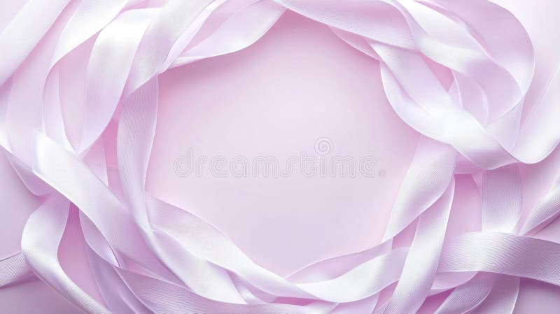 Lavender Ribbons Form a Circular Frame Design Stock Illustration ...