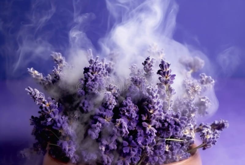 Lavender S Aroma in Smoke, Generative AI Stock Illustration ...