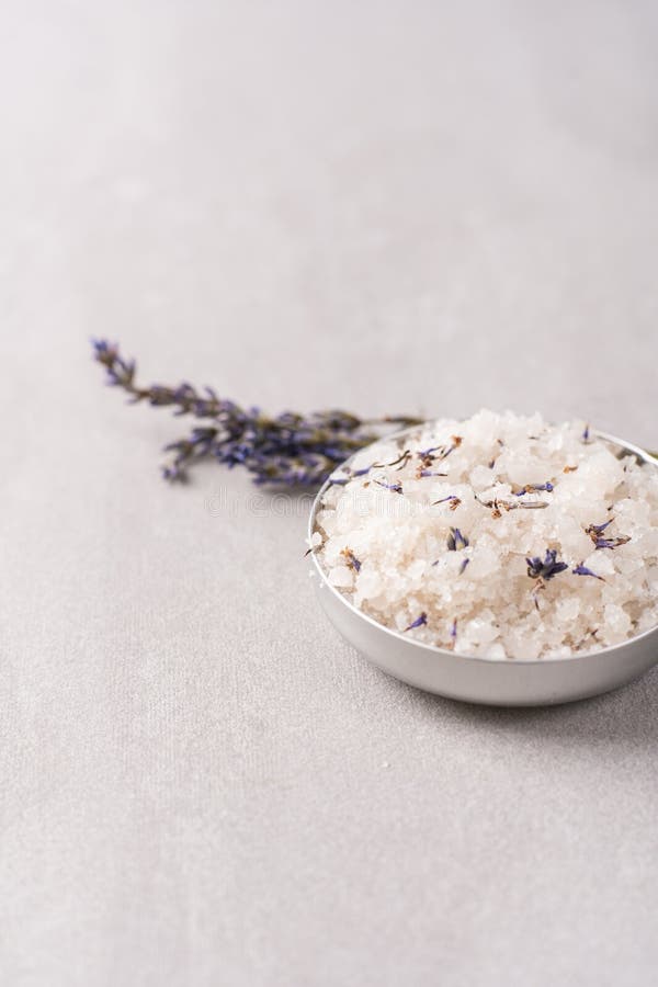 Lavender Salt for cooking stock image. Image of aromatherapy - 286169719