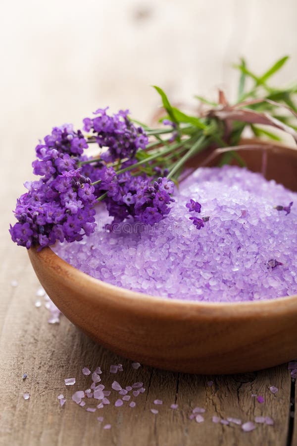 Lavender salt for spa stock photo. Image of healthy, fresh - 26324472