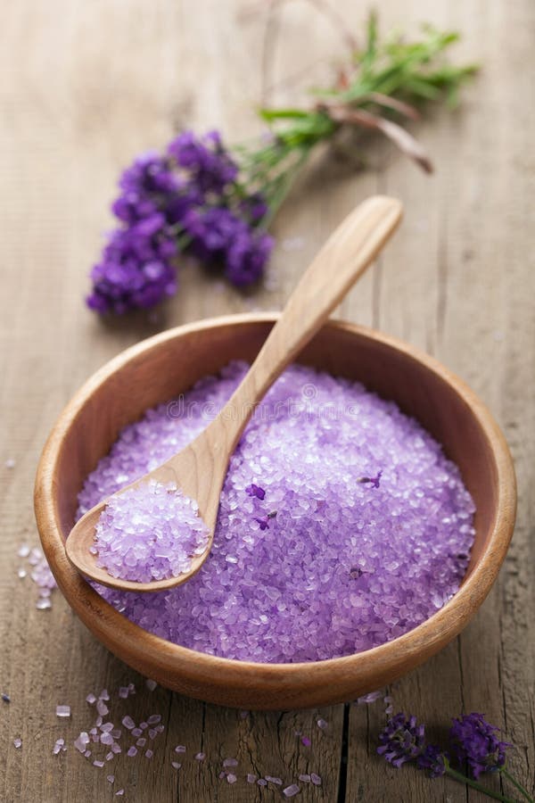 Lavender salt for spa stock image. Image of beautiful - 28790897