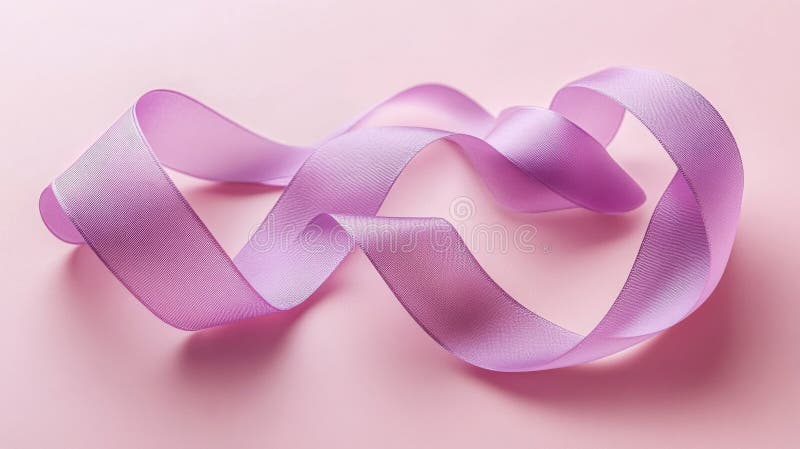 Lavender Satin Ribbon Curls on Pink Background Stock Illustration ...