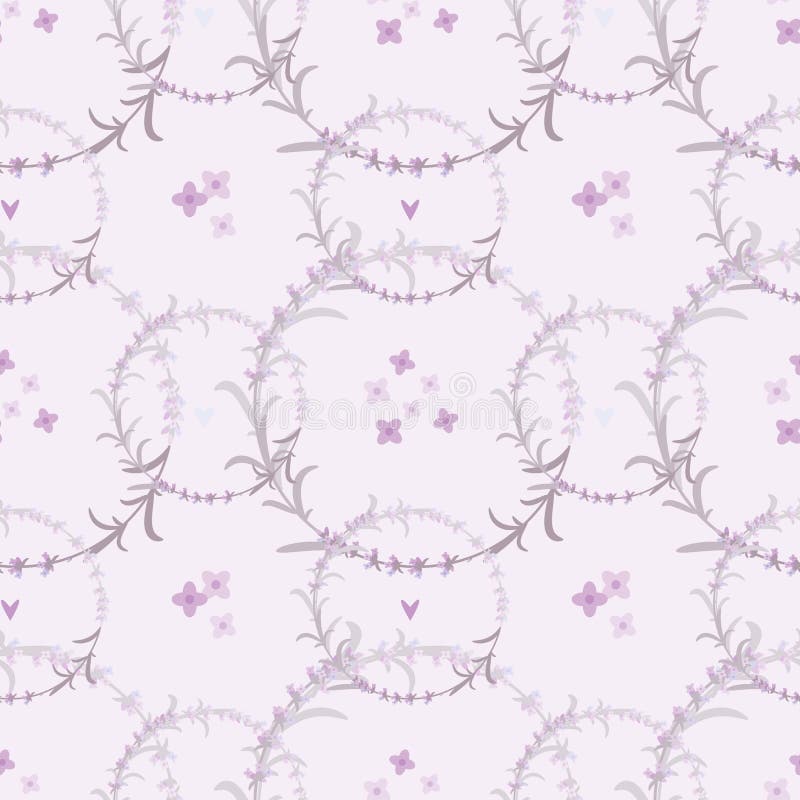 Lavender Seamless Pattern with an Ornament of Lavender Flowers Stock ...