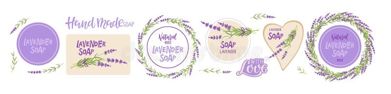 Lavender Soap Labels for Packaging Handmade. Hand Drawn Labels and ...