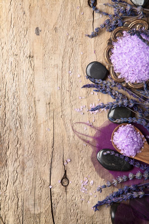 Lavender and Spa Stones Background Stock Image - Image of herb, border ...