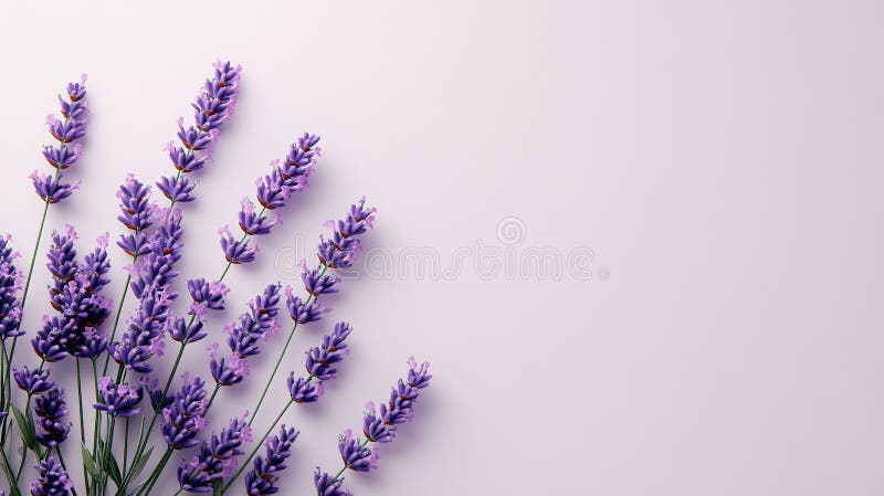 Lavender Sprigs Arranged on a Pale Background Stock Illustration ...