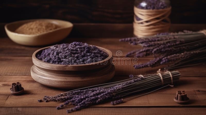 Lavender Still Life. Generative Ai. Stock Illustration - Illustration ...