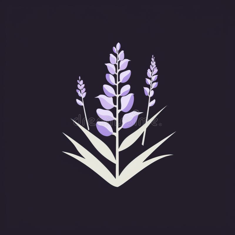 Lavender Vector Illustration on Black Background Stock Illustration ...