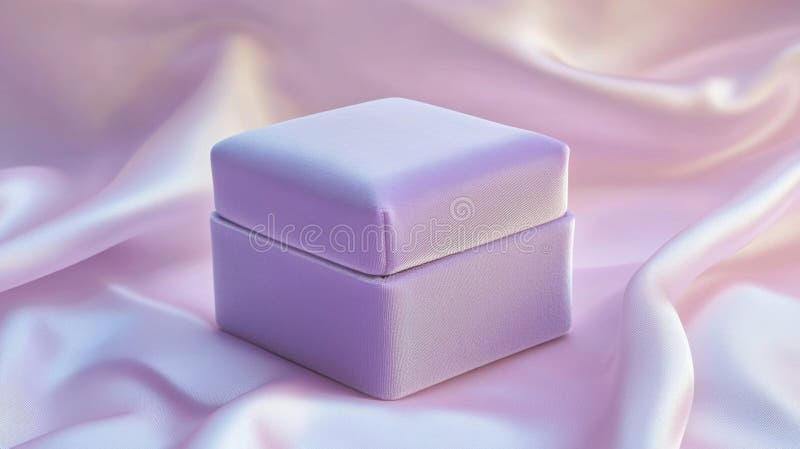 Lavender Velvet Ring Box on Satin Fabric Stock Illustration ...