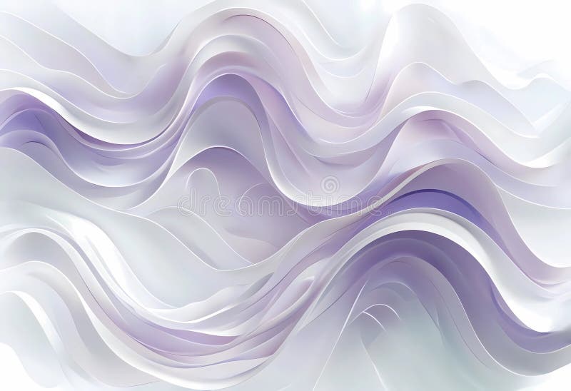 Lavender White Silk Waves in Gentle Motion Digital Illustration Stock ...