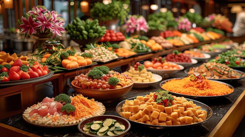 A Lavish Buffet Spread Tempts Guests with a Diverse Array of ...