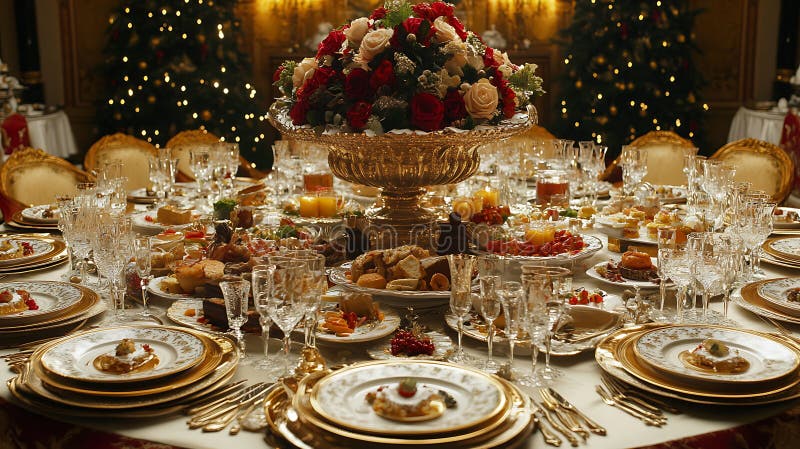 A Lavish Dining Table Adorned with a Centerpiece Generative AI ...