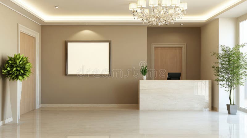 Lavish Hotel Lobby Design Enhanced with Marble Stock Image - Image of ...