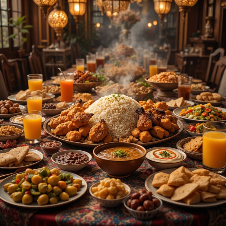 A Lavish Middle Eastern Feast Stock Photo - Image of buffet, meal: 358437376