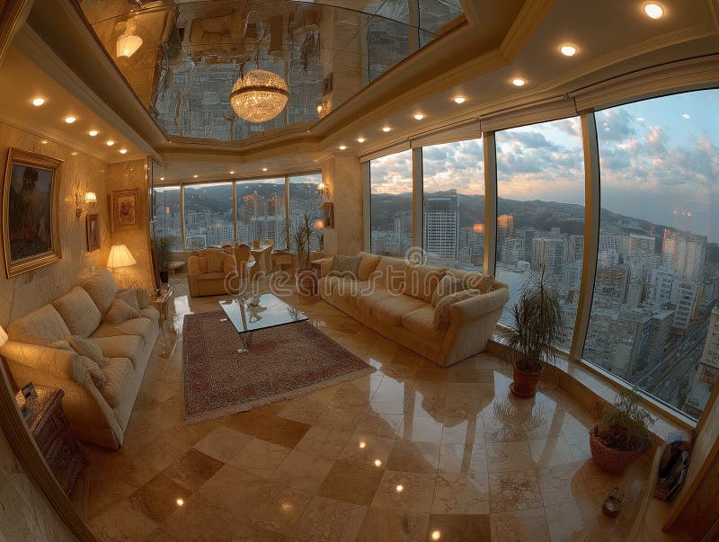 A Lavish Modern Luxury Apartment Interior Design Stock Image - Image of ...