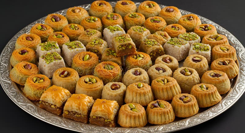 A Lavish Spread of Assorted Middle Eastern Sweets Stock Photo - Image ...
