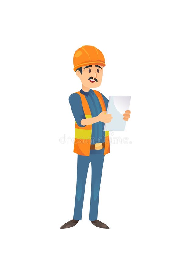 Lavoratore In Uniforme Su Fondo Bianco Illustrazione Vettoriale ...