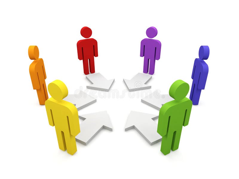 Lavoro Di Squadra. Gruppo Di Persone Stilizzate in Piedi Su Ingranaggi ...