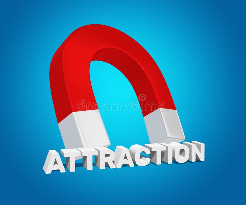 Law of Attraction Concept 3D Render Illustration Stock Illustration ...