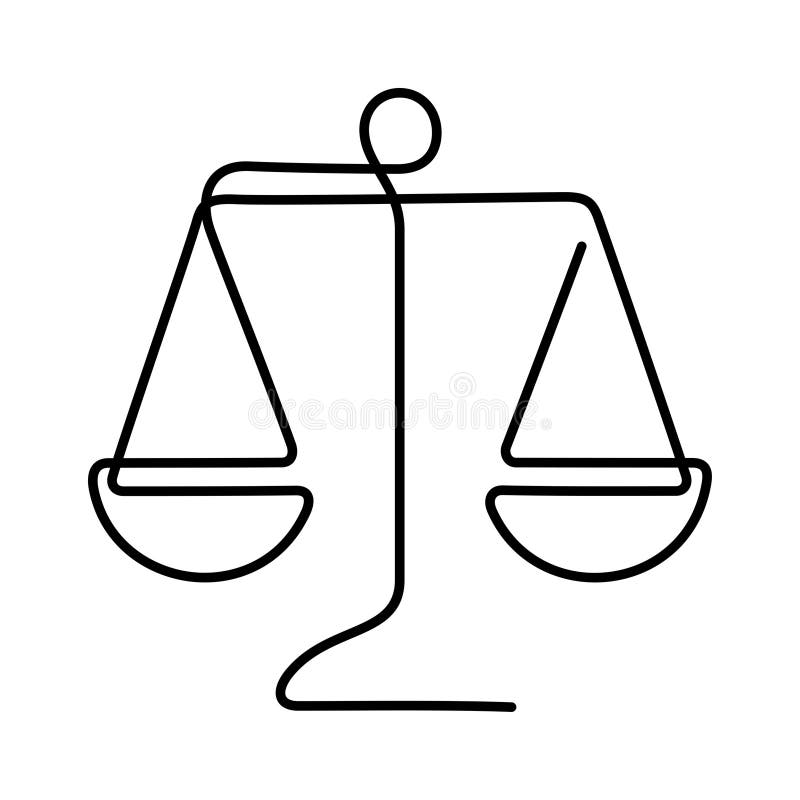 Law Balance Scale One Line Vector Icon Stock Vector - Illustration of ...