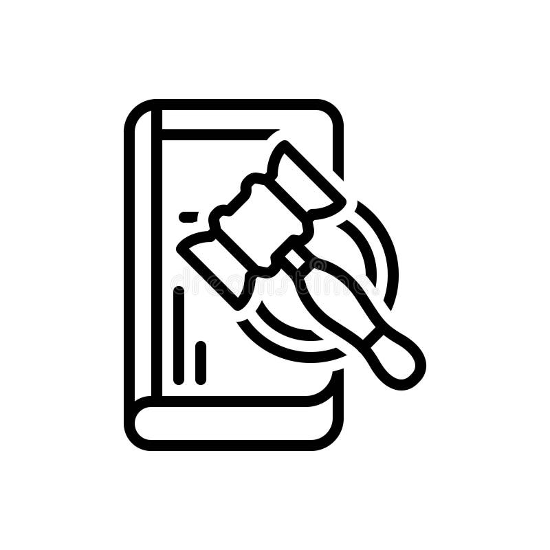 Black Line Icon for Law Book, Justify and Legal Stock Vector ...