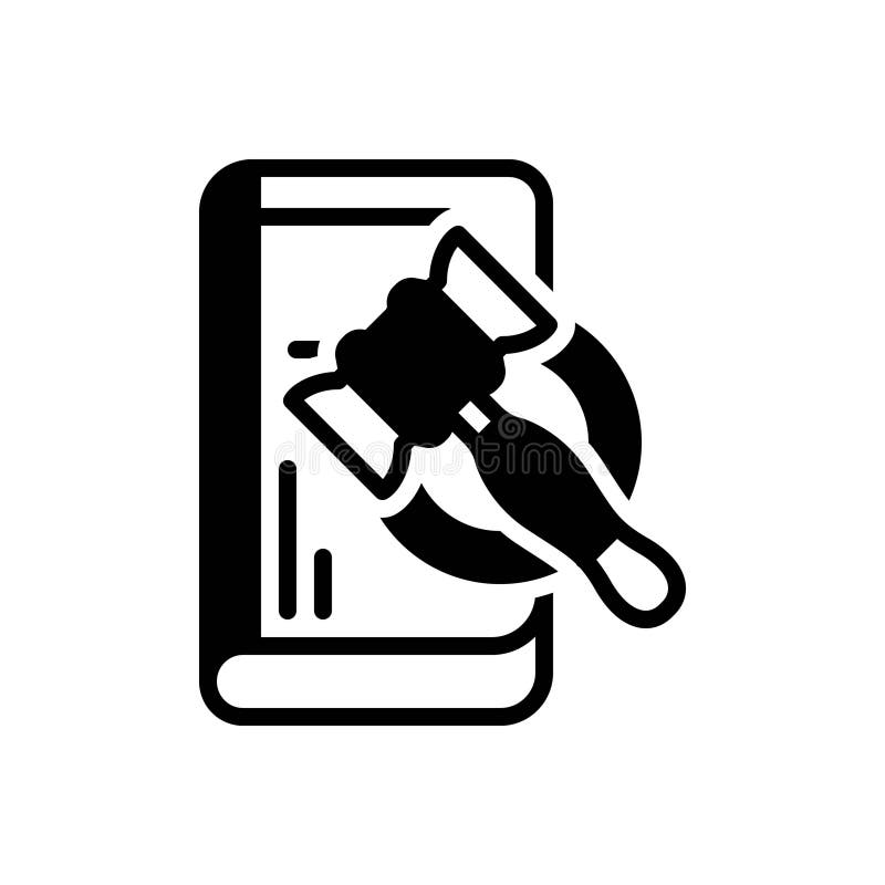 Black Solid Icon for Law Book, Law and Legal Stock Illustration ...
