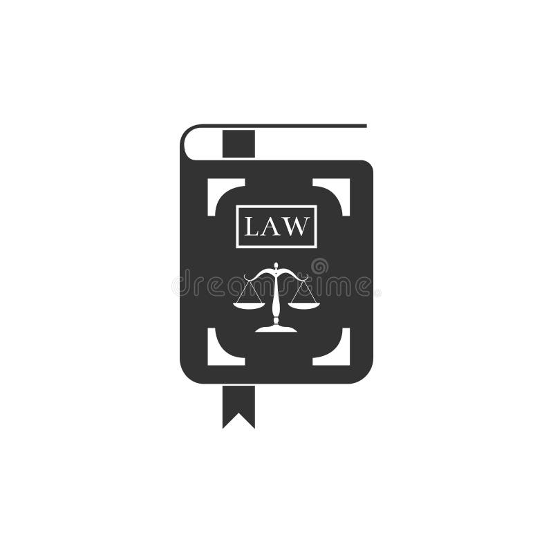 Law Book Statute Book with Scales of Justice Icon Isolated. Flat Design ...