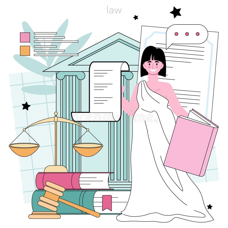 Law Class Concept. State Judicial System Studying Stock Vector ...