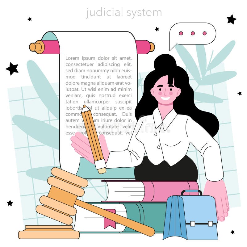 Law Class Concept. State Judicial System Studying Stock Vector ...