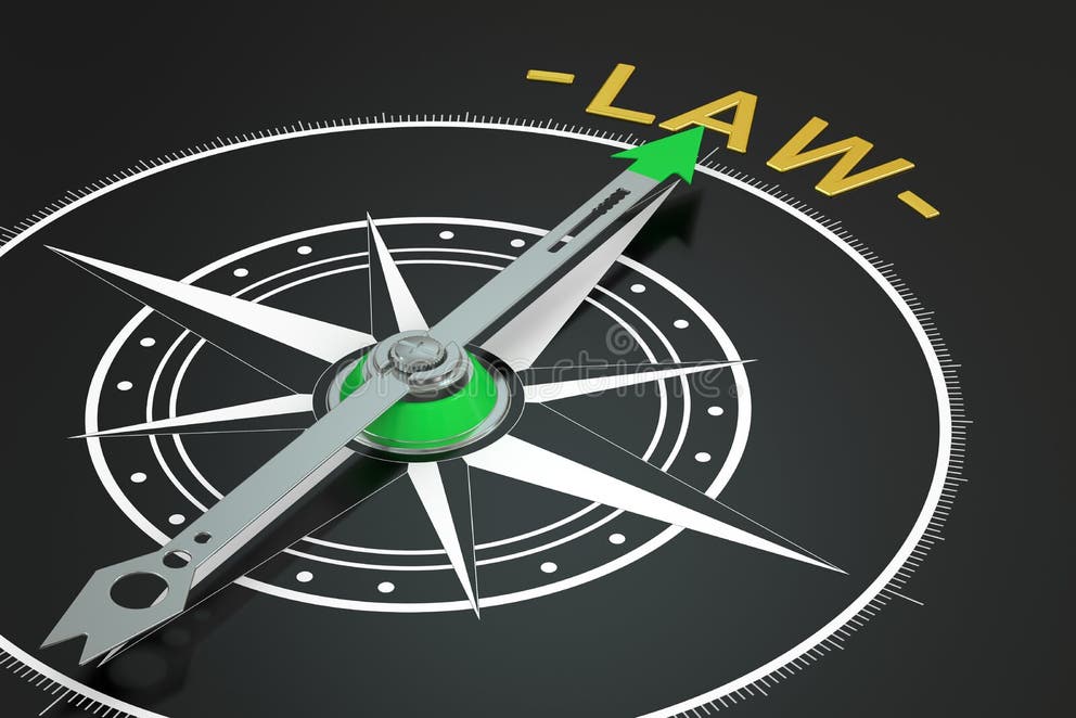 Law compass concept, 3D stock illustration. Illustration of rulings ...