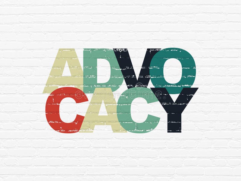 Law Concept: Advocacy on Wall Background Stock Illustration ...