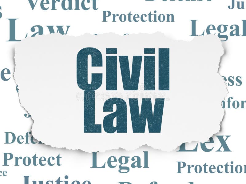 Law Concept: Civil Law on Torn Paper Background Stock Illustration ...