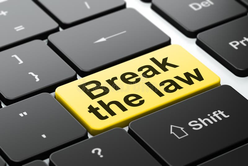 Law Concept: Break the Law on Computer Keyboard Background Stock ...