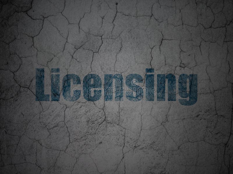 Law Concept: Licensing on Grunge Wall Background Stock Illustration ...
