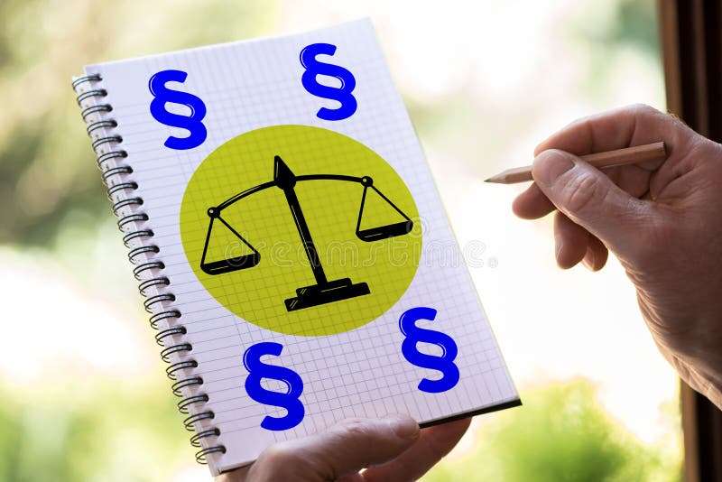 Law concept on a notepad stock photo. Image of business - 190268634