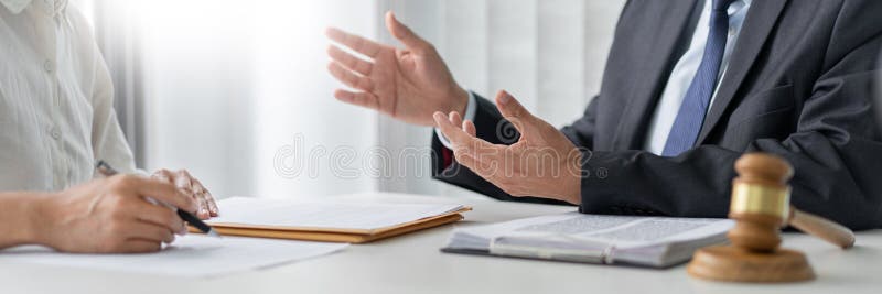 Law Concept the Law Officer Explaining His Ideas about the Term while ...