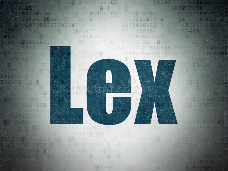 Law Concept: Lex on Digital Data Paper Background Stock Illustration ...