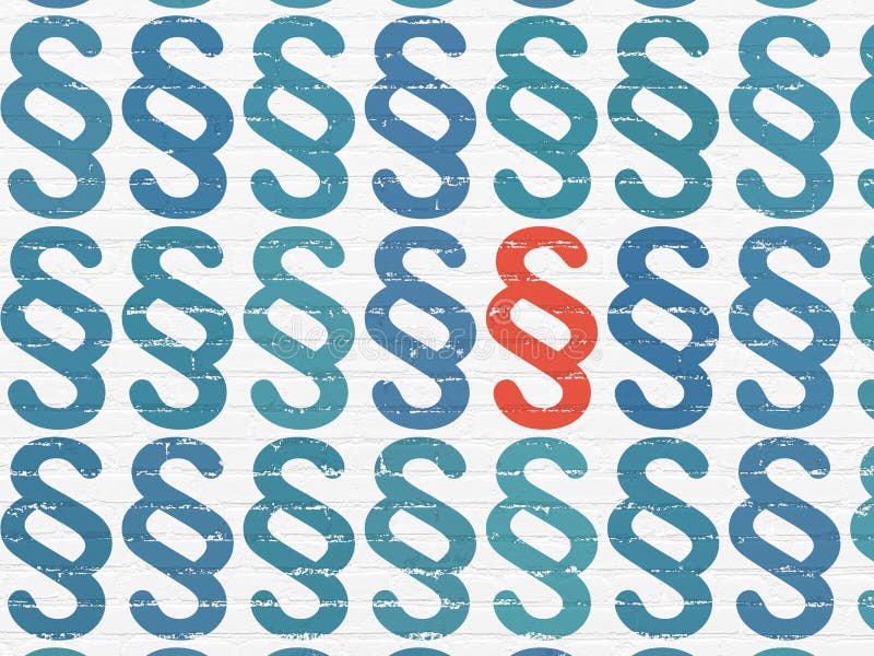 Law Concept: Paragraph Icon on Wall Background Stock Illustration ...