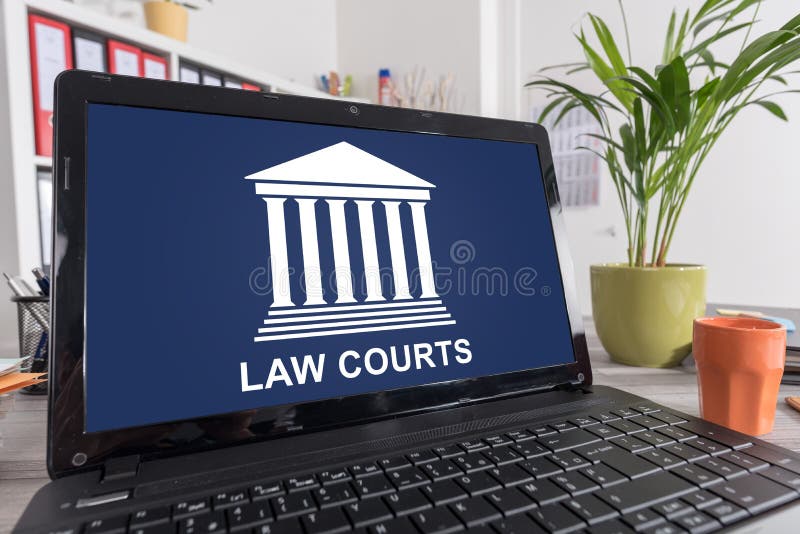 Law Courts Concept on a Laptop Stock Photo - Image of system, family ...