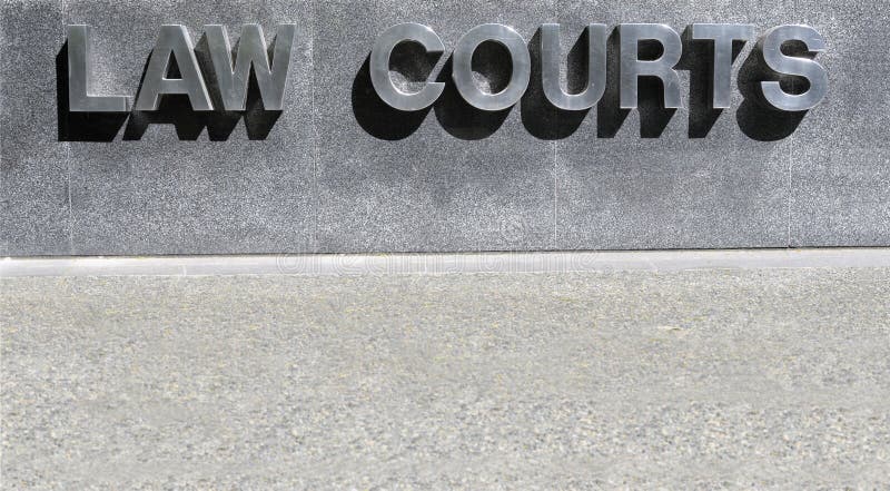 Law Courts Sign in Stainless Steel, Courthouse Building, Copy Space ...
