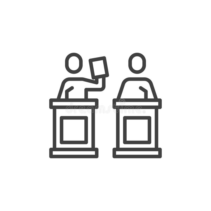 Law Debate line icon stock vector. Illustration of simple - 338456095