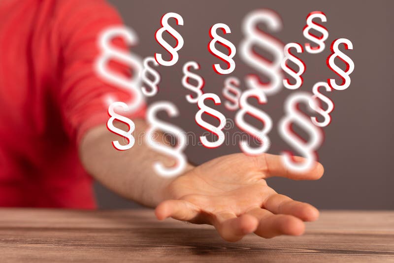 A law digital sign in hand stock photo. Image of symbolic - 181302560