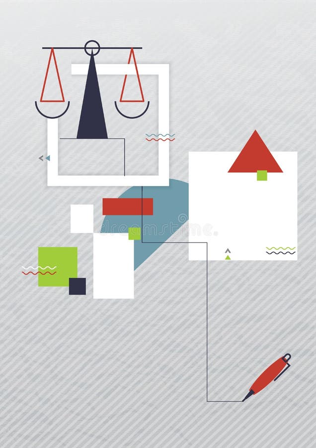 Law Elements Design. Vector Illustration Decorative Design Stock Vector ...