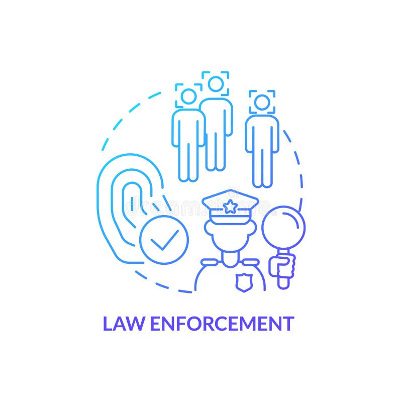 Law Enforcement Blue Gradient Concept Icon Stock Vector - Illustration ...