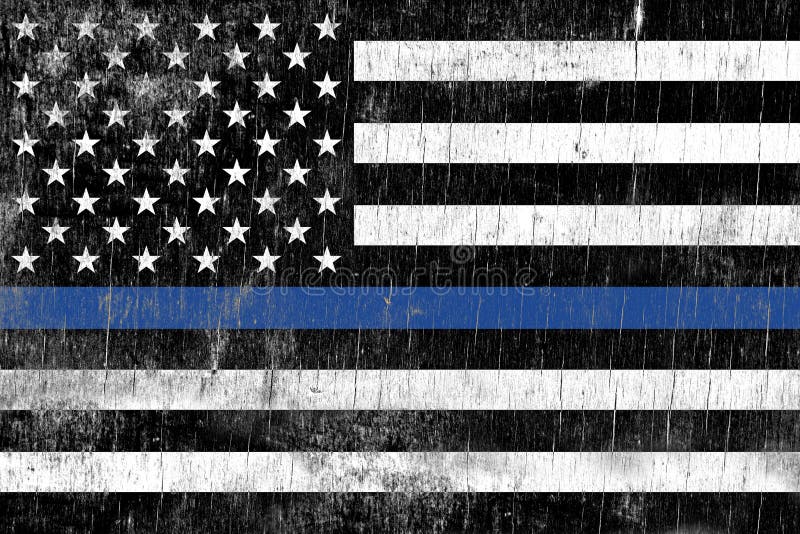 Police Support Flag Thin Blue Line Stock Photo - Image of enforcement ...